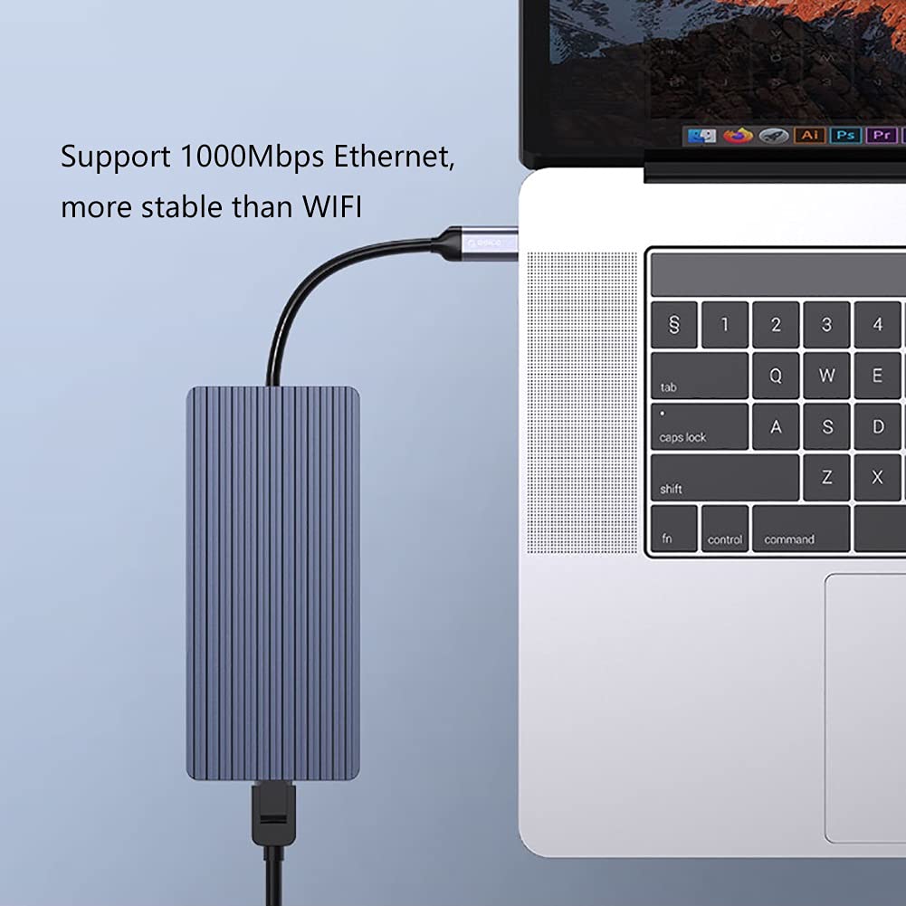 Port Expander USB C Hub 11 in 1 Type C Adapter with HDMI, VGA, 100W PD, 3 USB 3.0, USB 2.0, Ethernet, SD/TF Card Reader, 3.5mm Audio USB Splitter