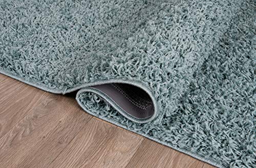 Rugshop Solid Cozy Plush Shag Area Rug 5' x 7' Blue