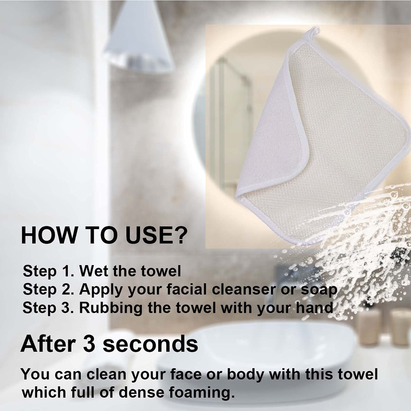 PPHAO BASIC - Soft Weave Washcloth for Face - Face Washcloths - Exfoliating Washcloths for Dead Skin - Exfoliating Towel Pack - Bulk - Washcloths Scrubber for Body and Face - Towel - 6 Pack