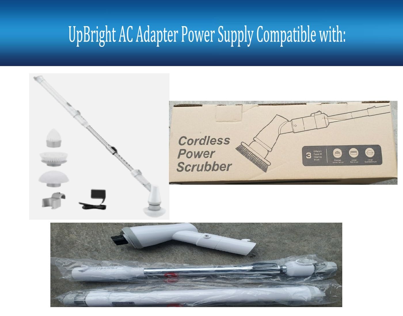 UpBright 2-Prong 9V AC/DC Adapter Compatible with Homitt HM204C HM204 C HM 204C HM204D Cordless Power Scrubber Electric Spin Rechargeable 7.4V 10W Li-ion Battery Shower Scrub 9.0V 0.65A 9VDC Charger