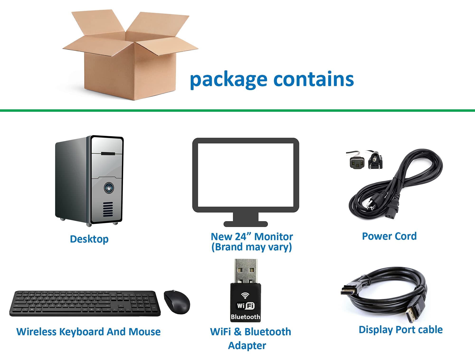 HP 800 G3 Small Form Computer Desktop PC, Intel Core i5-6500 3.20GHz Processor, 16GB Ram, 256GB NVMe SSD + 2TB HDD, New 24-inch Monitor, WiFi & Bluetooth, Wireless Keyboard Mouse, Windows 10 (Renewed)