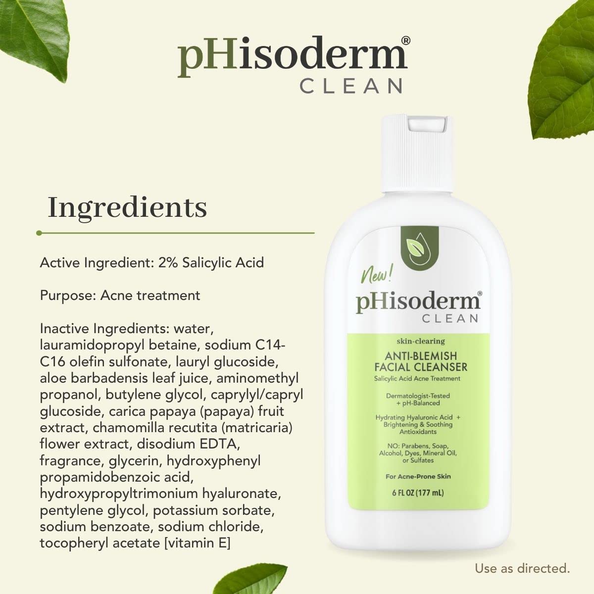 pHisoderm® Clean Anti-Blemish Facial Cleanser - 6 Fl Oz