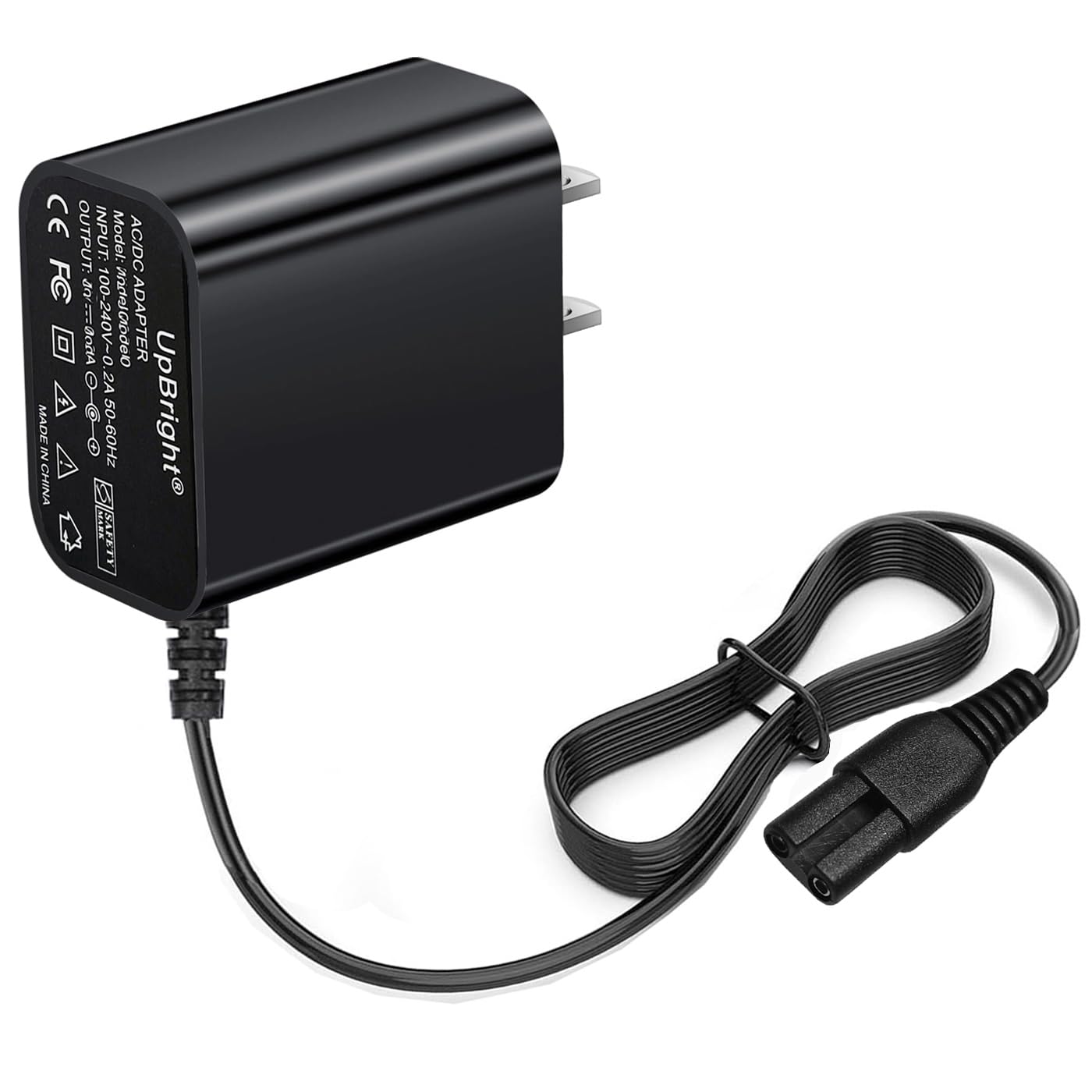 UpBright 2-Prong 9V AC/DC Adapter Compatible with Homitt HM204C HM204 C HM 204C HM204D Cordless Power Scrubber Electric Spin Rechargeable 7.4V 10W Li-ion Battery Shower Scrub 9.0V 0.65A 9VDC Charger