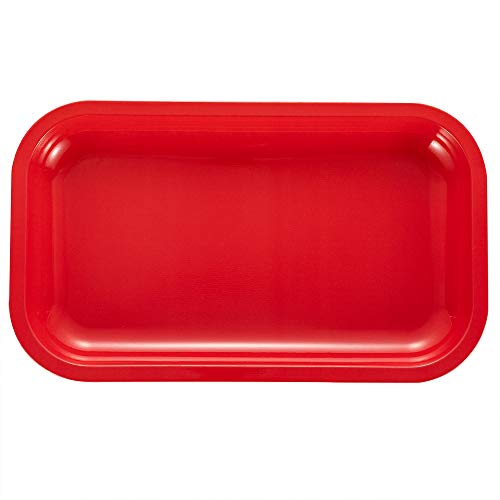 NERANENA Metal Tray 10.6" x 6.3" (Red - Medium Size)