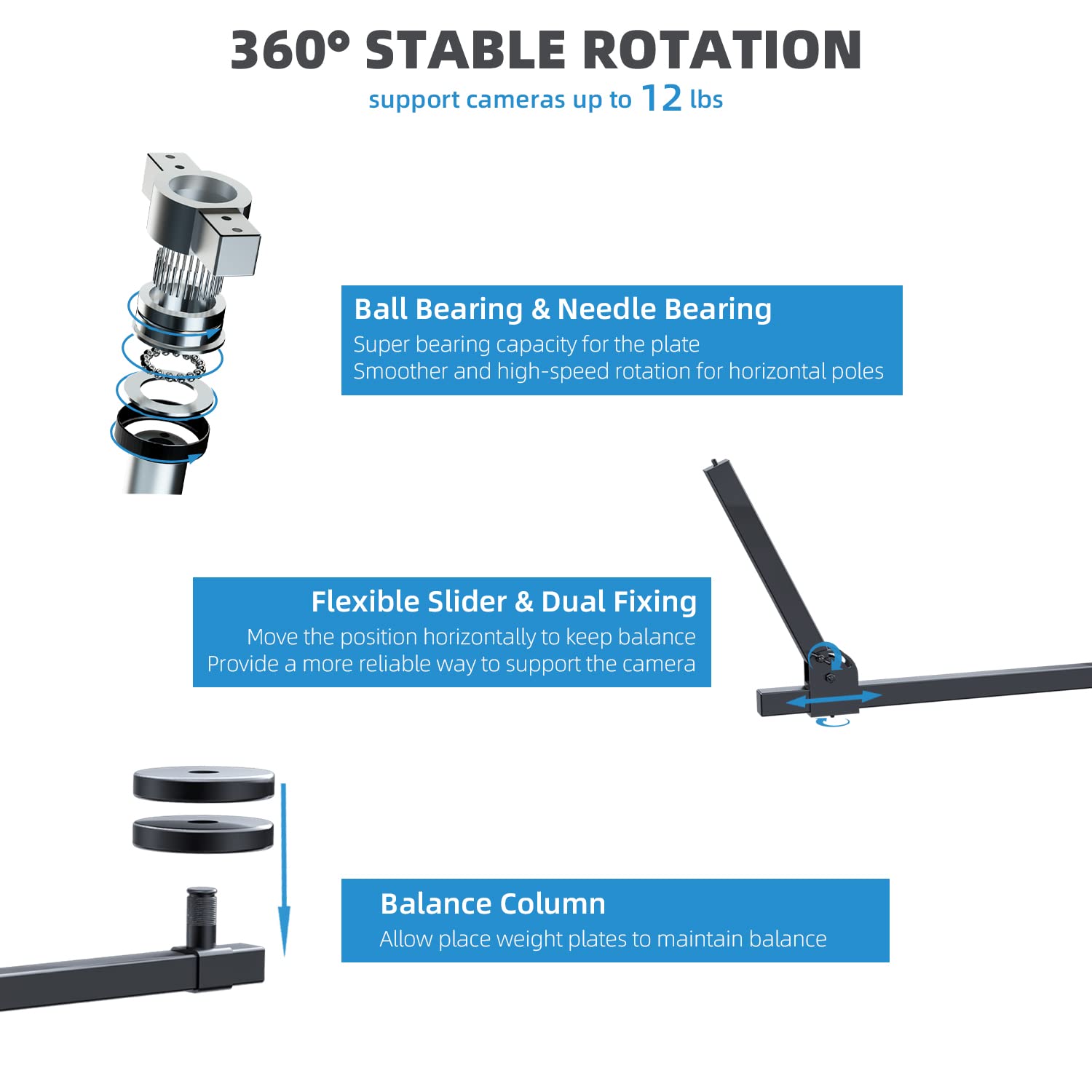 RAUBAY 360 Degree Spinner(Standard Version) Professional Photography Turntable, Rotating Camera Slider, Spinning Photo Video Booth, Spin Platform for Product Photography, Commercial Video, Bullet-time