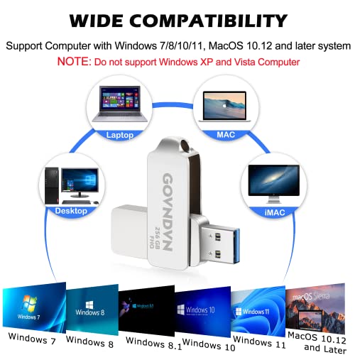 GOVNDVN Photo-Stick-Computer 256GB Easy-One-Click-Photo-Backup-Stick for Computer Photosticks Backup Photos Videos Organizer-Device Storage-Memory-Sticks USB Flash-Drive PC Windows Mac Laptop