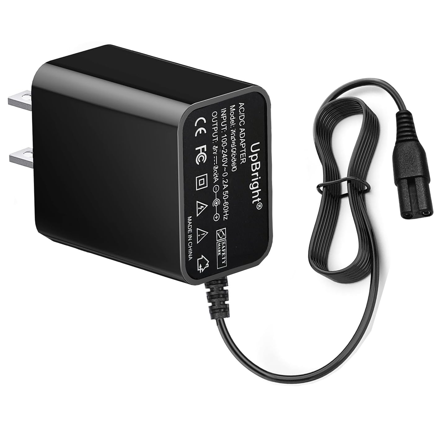 UpBright 2-Prong 9V AC/DC Adapter Compatible with Homitt HM204C HM204 C HM 204C HM204D Cordless Power Scrubber Electric Spin Rechargeable 7.4V 10W Li-ion Battery Shower Scrub 9.0V 0.65A 9VDC Charger
