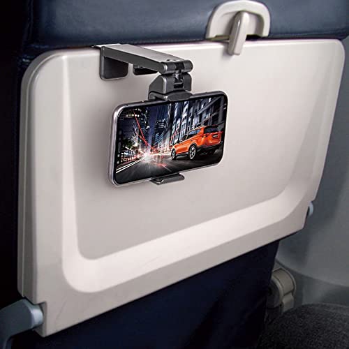 BEYOND CELL Travel Essentials for Flying, Universal Seat Back Tray Table Hands Free Phone Clip Holder, Travel Must Haves Adjustable Pocket Size Compatible with iPhone and Android