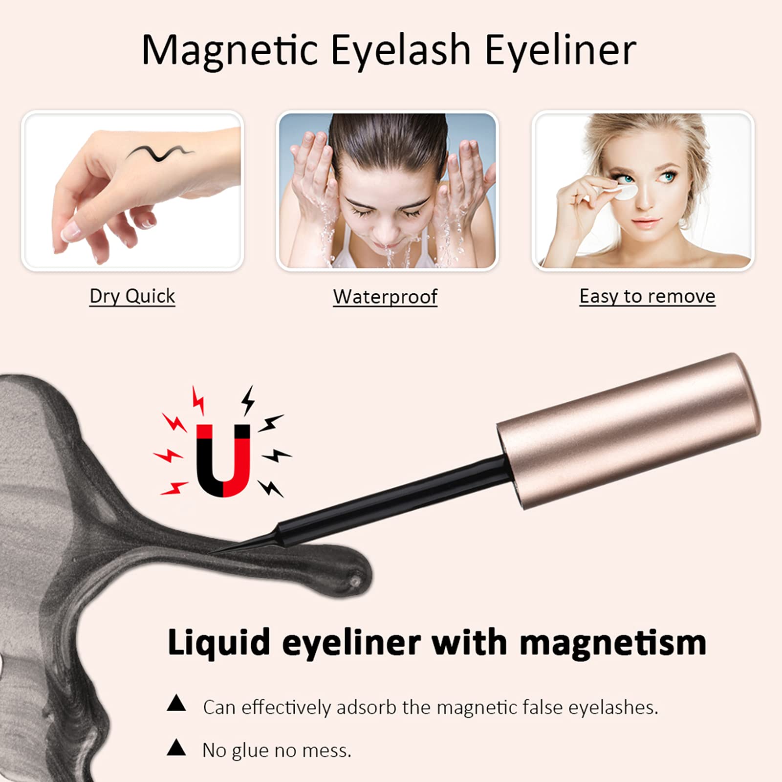 Magnetic Eyelashes Kit - Prgislew Mixed Magnetic Eyelashes and Eyeliner Kit with 10 Pairs 3D Reusable False Lashes Natural Look 2Pcs Strong Magnetic Eyeliner and 1Pcs Lash Tweezers