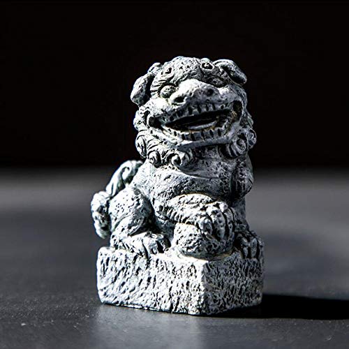 Smoothedo-Pets Fish Tank Decorations Aquarium Decoration Mini/Pair Size Ornaments Accessories Fish Hides Asian Garden FengShui Beast Dog (Mini Lion Statue/Pair)