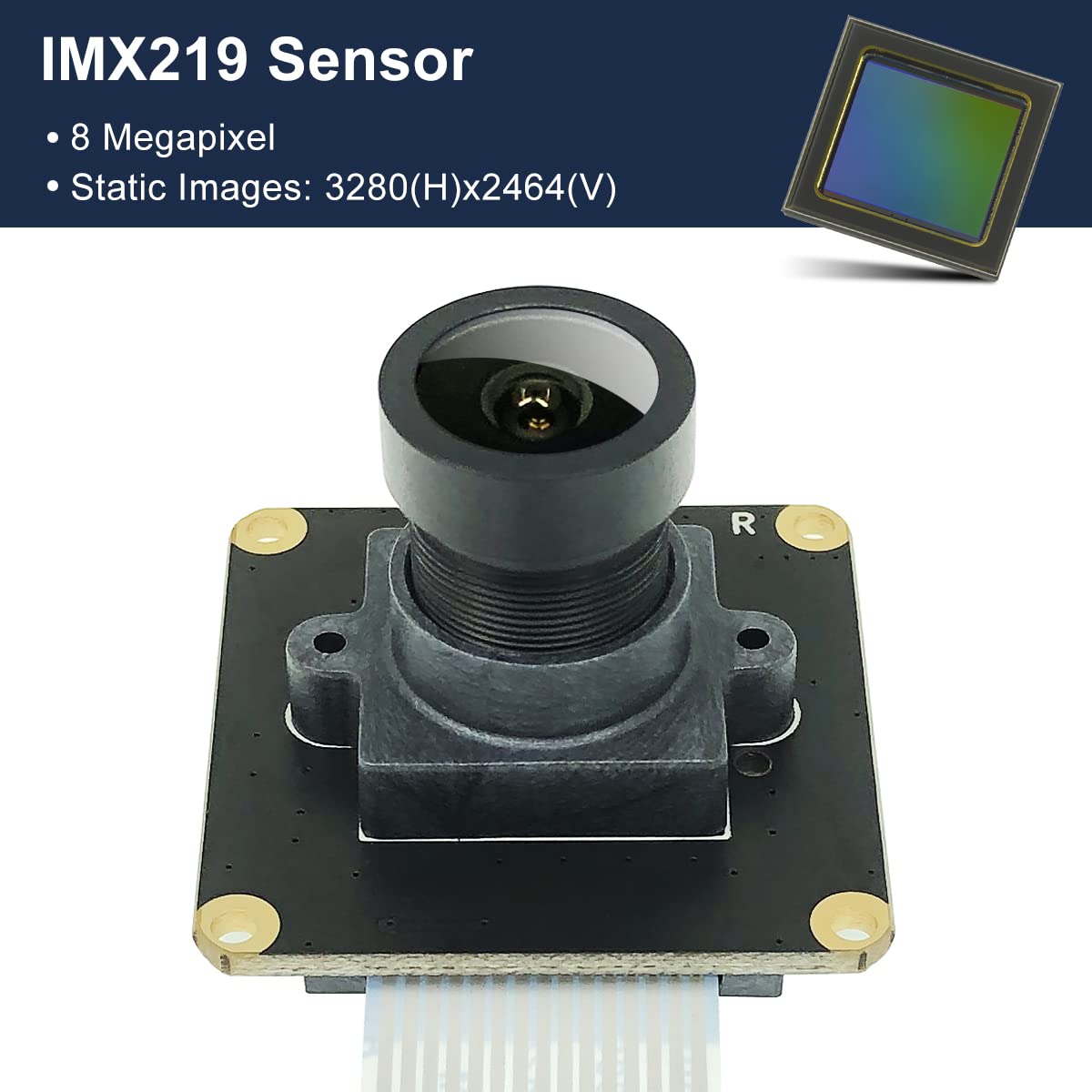 Pibiger IMX219 Camera Module with M12 FOV160 Lens for Raspberry pi, Jetson Nano, Jetson Xaiver Compatible with Raspberry pi Camera v2