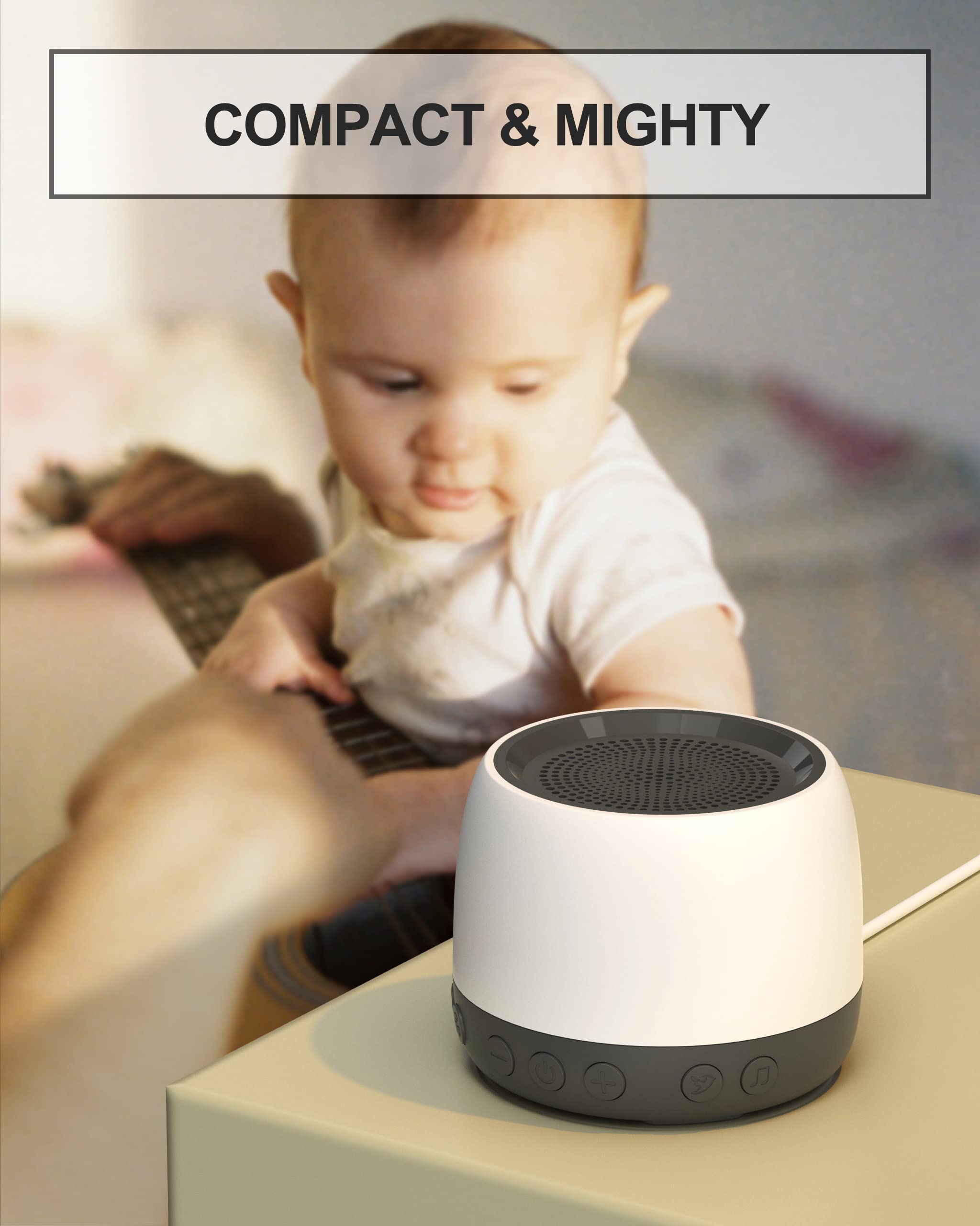 elesories White Noise Machine, Small Sound Machine for Adults Baby Sleeping, Also Be Used as a Multifunctional Speaker for Home, Office Privacy | Nursery | Travel | 13 Soothing Sounds
