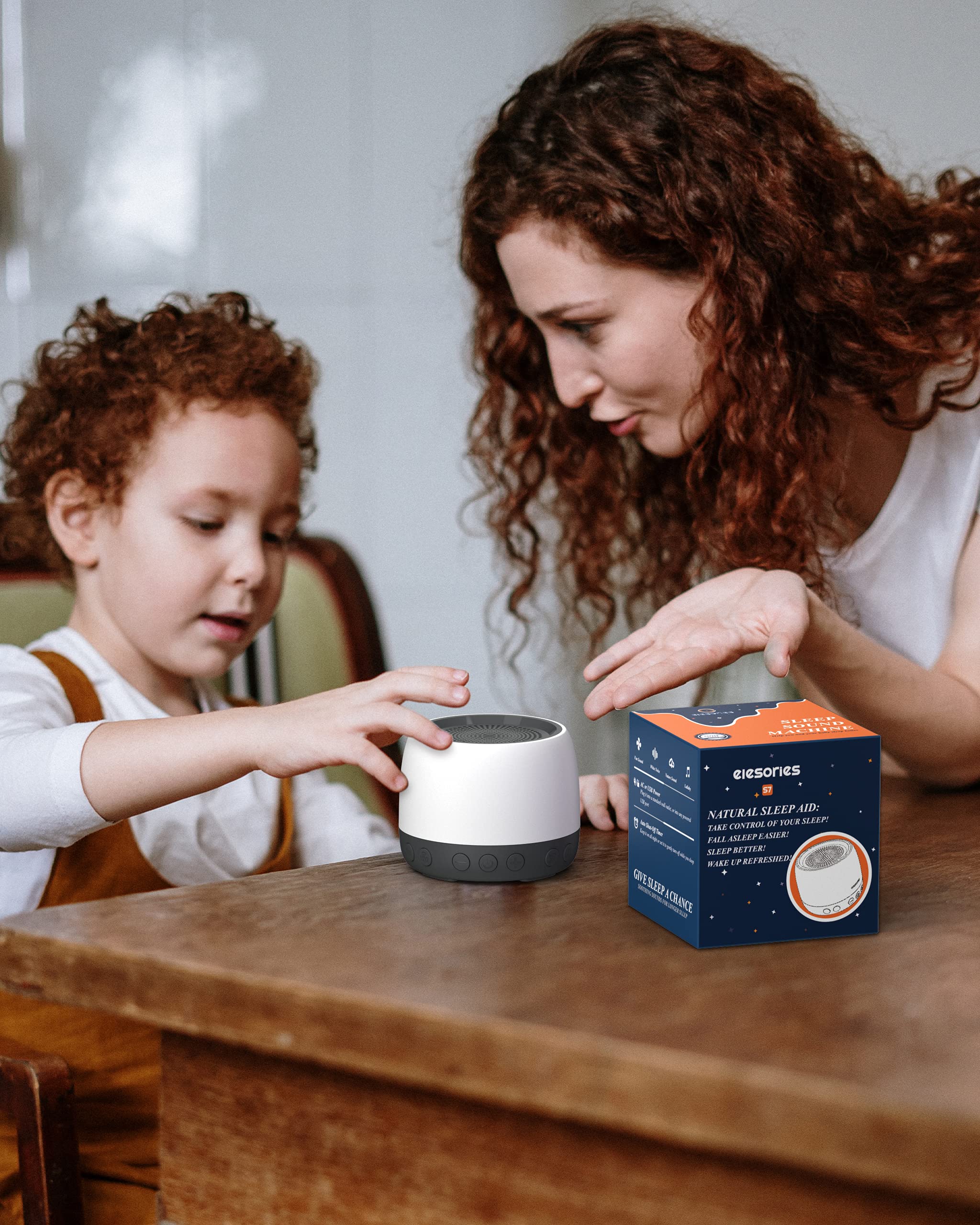 elesories White Noise Machine, Small Sound Machine for Adults Baby Sleeping, Also Be Used as a Multifunctional Speaker for Home, Office Privacy | Nursery | Travel | 13 Soothing Sounds