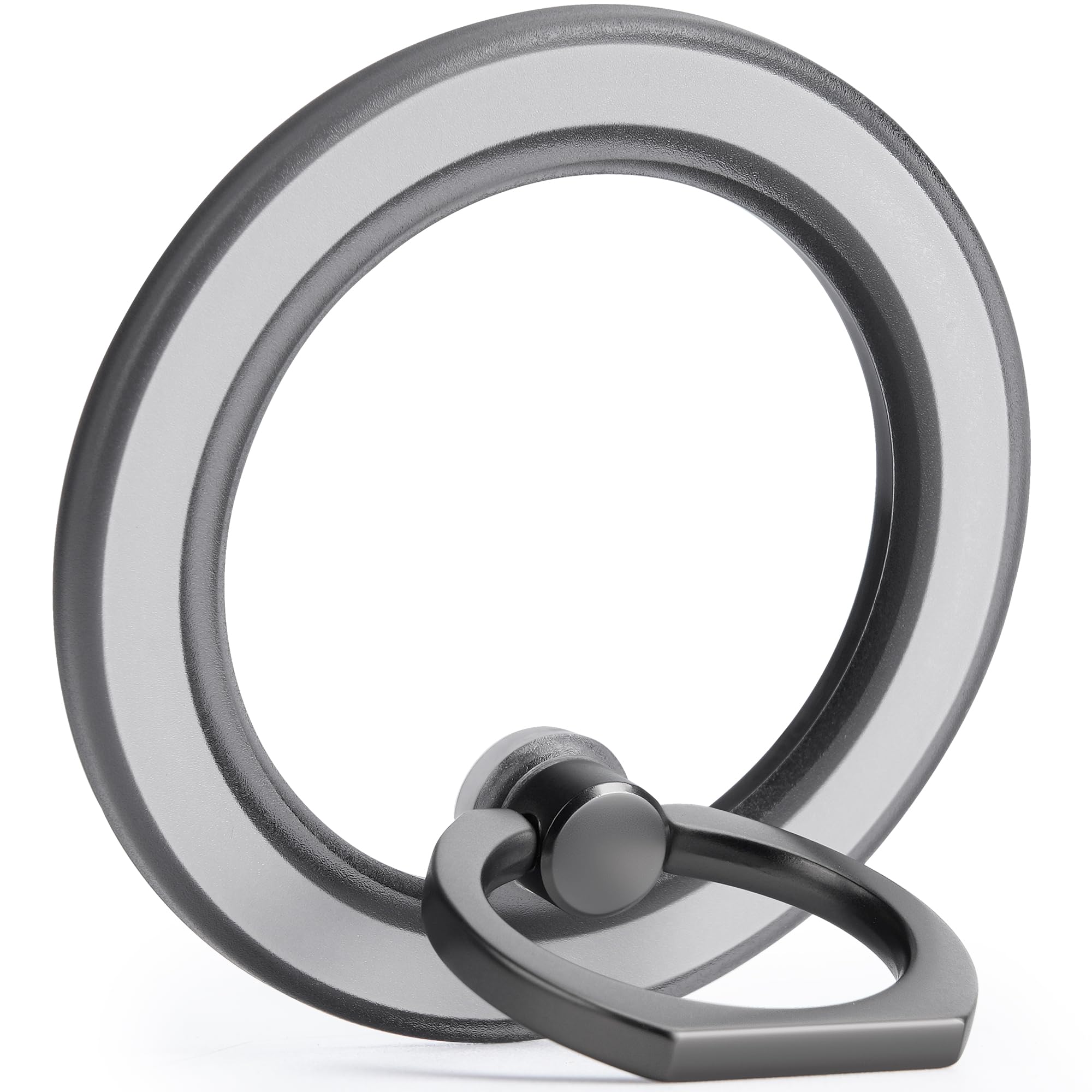 Magnetic Phone Ring Holder Compatible with MagSafe - metisinno Magnetic Phone Grip, Adjustable Finger Ring Grip and Stand, Remove for Wireless Charging Compatible, Black