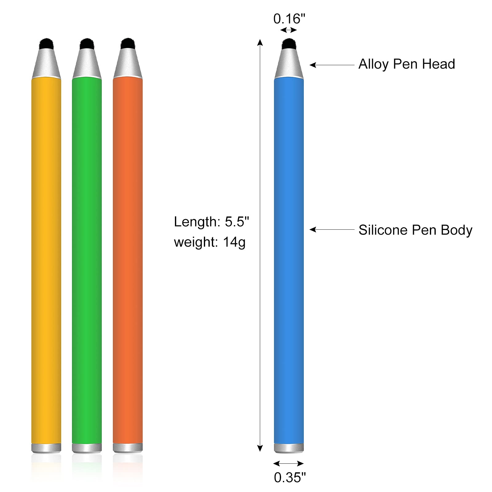 Granarbol Kids Stylus Pens for Touch Screens,Capacitive Stylus Kids Pens for iPad iPhone Tablets Samsung Galaxy All Universal Touch Screen Devices(4 Pack)