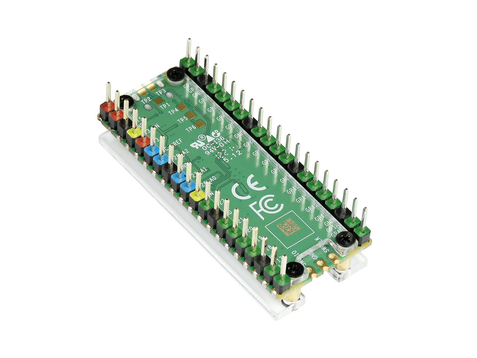 Acrylic Protection Case for Raspberry Pi Pico, Dule-Sided Protection, Clear Acrylic Panels, with Customized Key Cap, Pinheaders/Connectors Accessible, Compatible with Expander/Breadboard(Case Only)