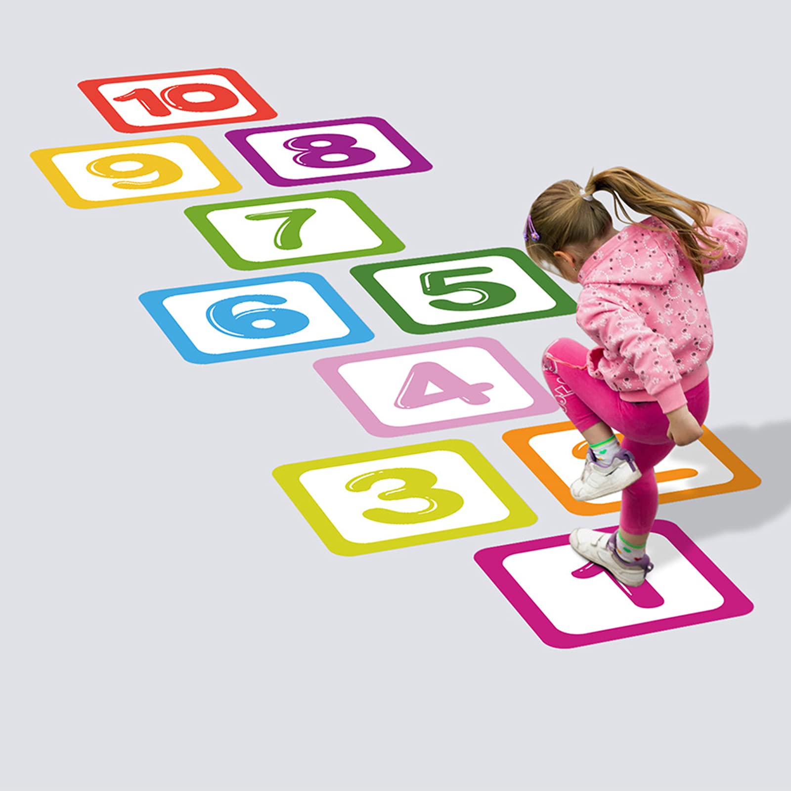 SH-RuiDu Stickers Number Footprint Stickers Hopscotch Floor Sticker for Kids Room Classroom Nursery Decor