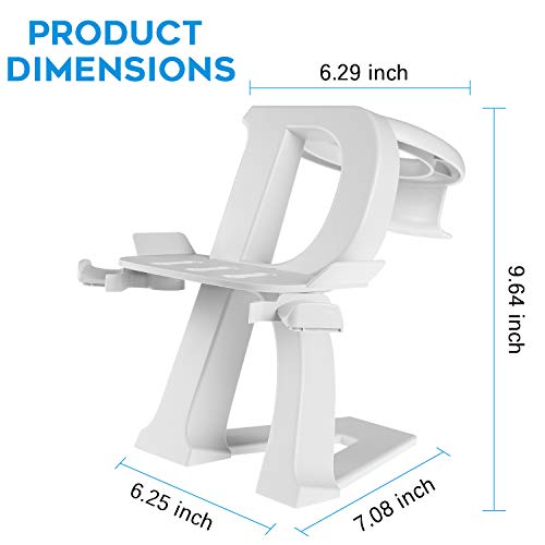Orzero (1 Set) VR Mount Stand Compatible for Quest 2, Quest, Rift, Rift S, Pico 4, Valve Index, HTC Vive VR Headset, Controller Hook Display Holder - White