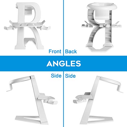 Orzero (1 Set) VR Mount Stand Compatible for Quest 2, Quest, Rift, Rift S, Pico 4, Valve Index, HTC Vive VR Headset, Controller Hook Display Holder - White