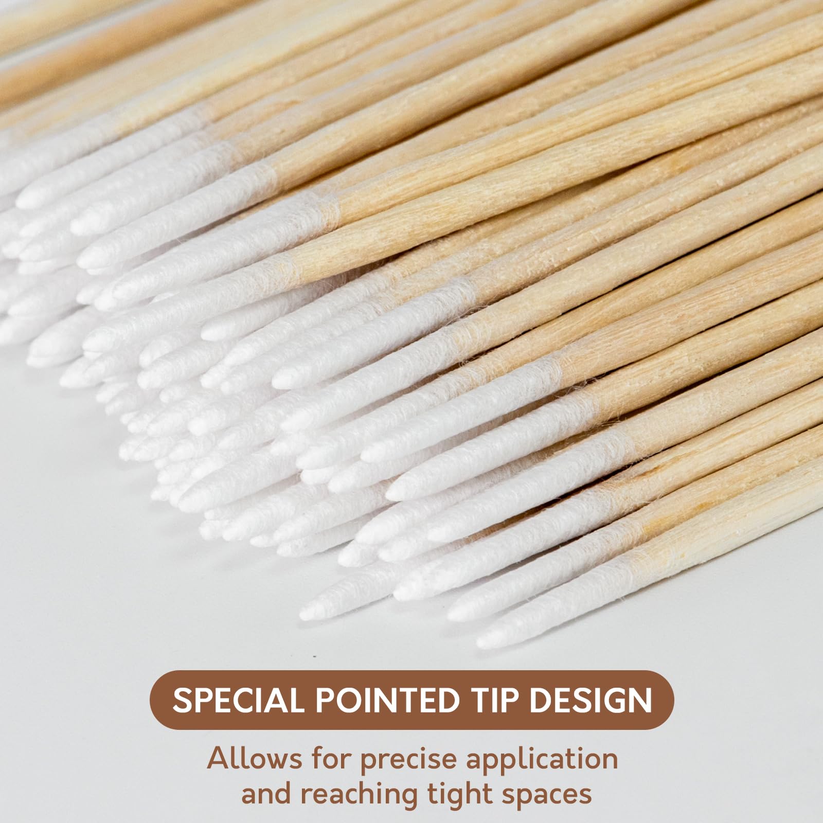 800PCS Pointed Cotton Swabs with Storage Case - Precision Tip Cotton Swabs with Wooden Sticks - Microblading Cotton Swab 4 inch - Cotton Swabs for Makeup, Tattoo Permanent Supplies