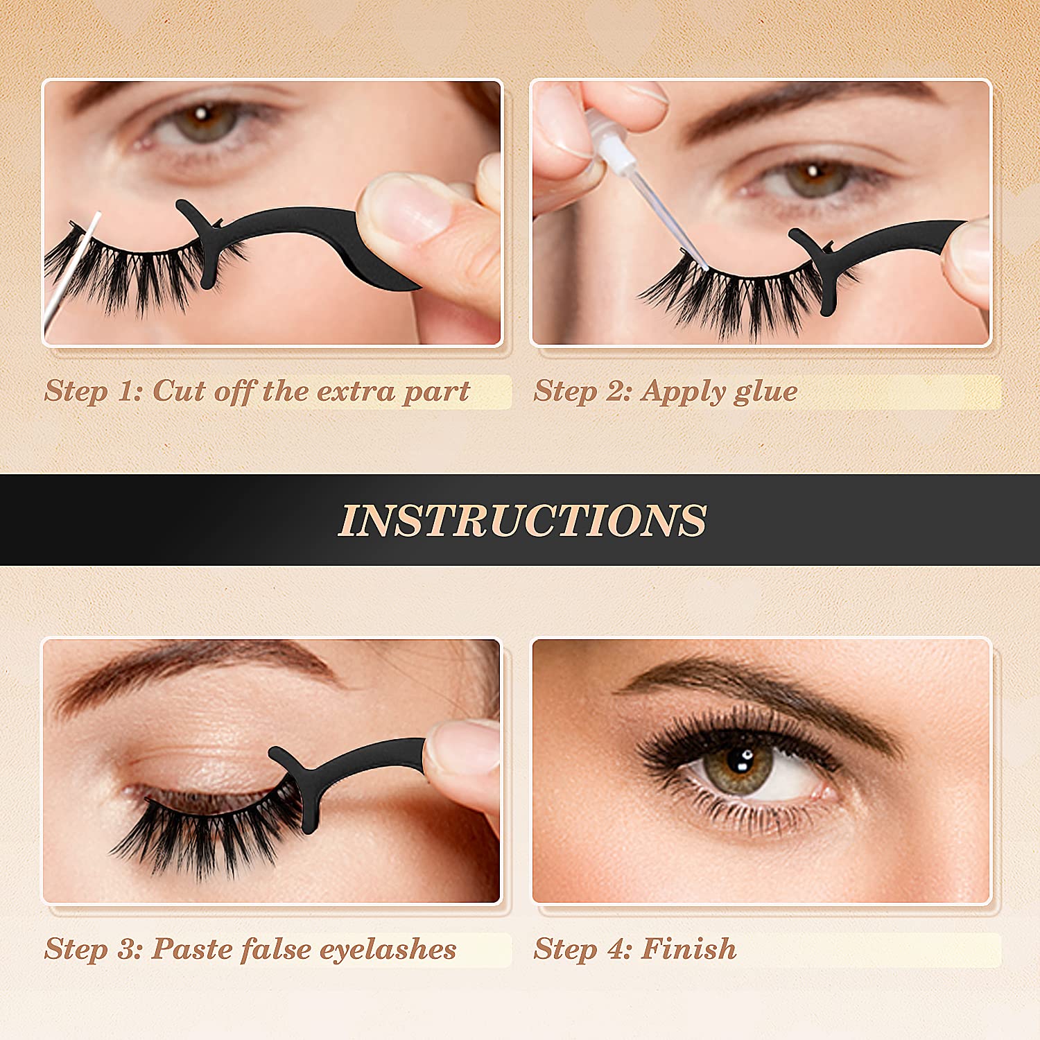ONAFI False Eyelashes Mink Lashes Fake Natural Look Eyelashes Fluffy Long Wispy Eyelash [12 Pairs Pack-3 Styles]