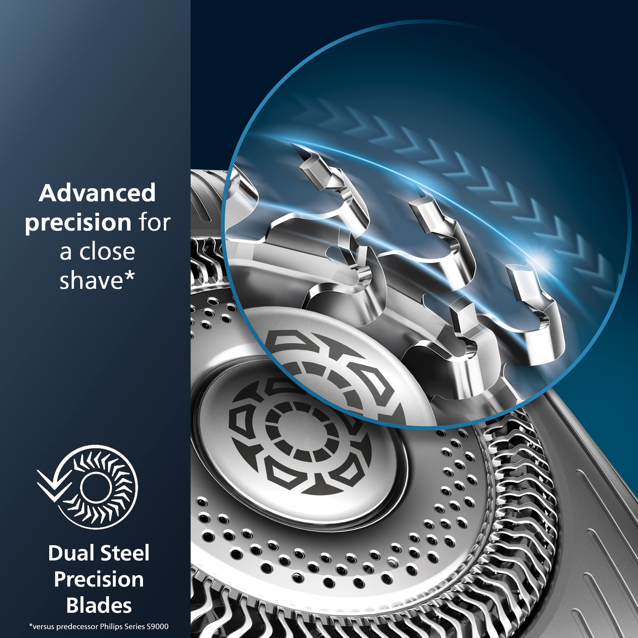 Philips Norelco Genuine SH91/52 Replacement Shaving Heads Compatible with Norelco Shaver Series S9000 and 9000 Prestige, Latest Version for Refreshed SH90/70, SH98/70, and SH98/80