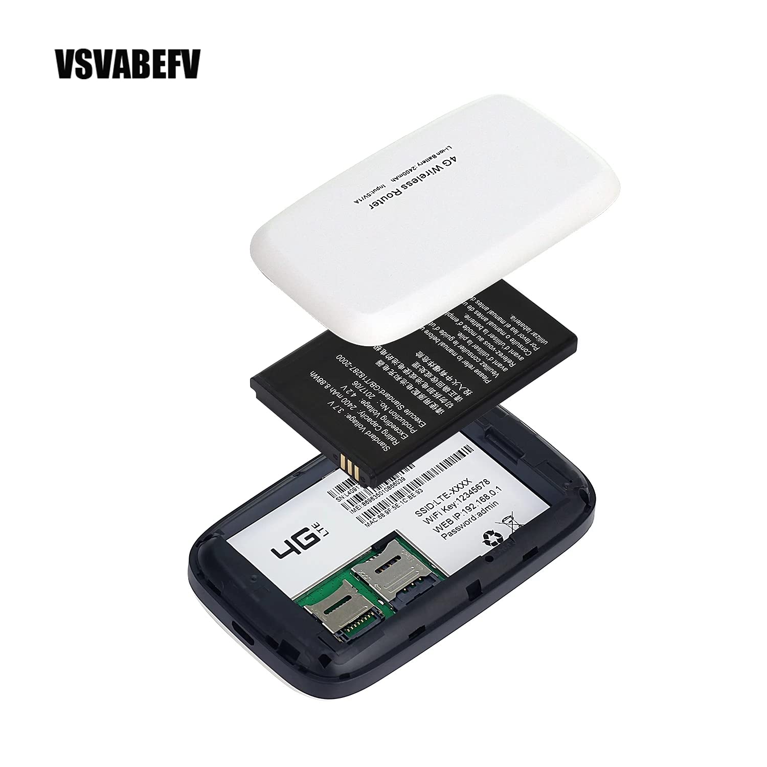 4G LTE Mobile WiFi Router with SIM Card Slot for Travel, Unlocked Portable WiFi Router Hotspot Devices for Travel, ATT T-Mobile Hotspot Devices Portable WiFi Hotspot, Support B2/B4/B5/B12/B17