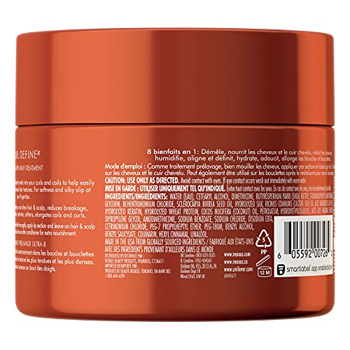 Nexxus Curl Define Pre-wash Hair Treatment for Curly & Coily Hair Hair Mask Deep Conditioner with Castor Oil 8 oz