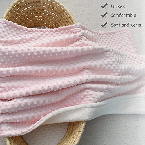 Baby Blankets for Boys Girls Soft Minky and Sherpa Fleece Toddler Throw Blanket Unisex for Crib,Stroller and Pets(Blush Pink)