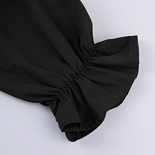 IZYJOY Toddler Baby Girl Fall Trench Coat Double Breasted Ruffle Trim Belted Winter Long Sleeve Casual Windbreaker Jacket (Black, 5-6X)