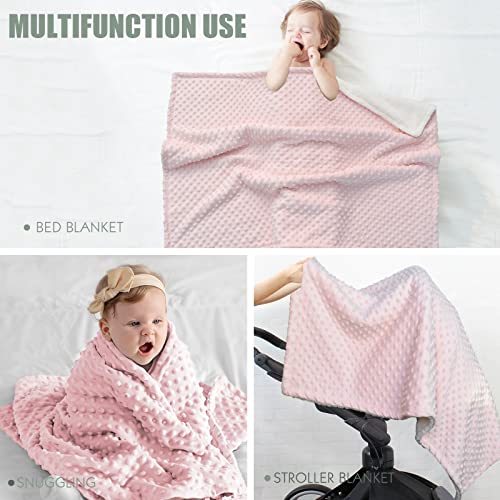 Baby Blankets for Boys Girls Soft Minky and Sherpa Fleece Toddler Throw Blanket Unisex for Crib,Stroller and Pets(Blush Pink)