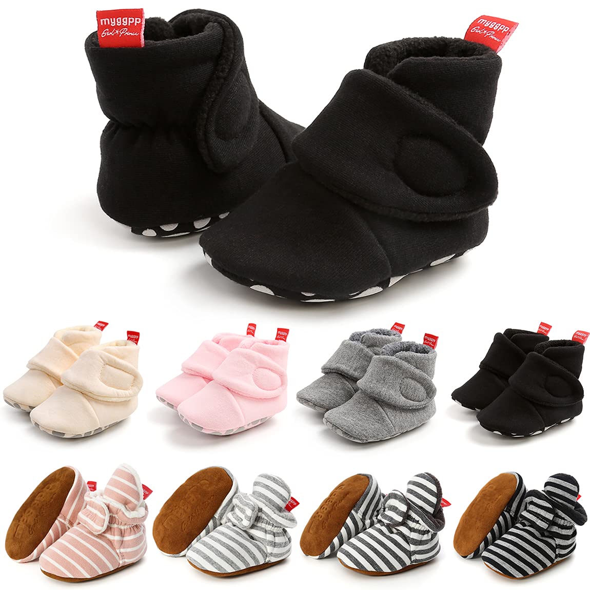 QWZban Baby Booties Infant Newborn Boys Girls Slippers Warm Crib Sock Shoes Indoor First Walker Prewalker