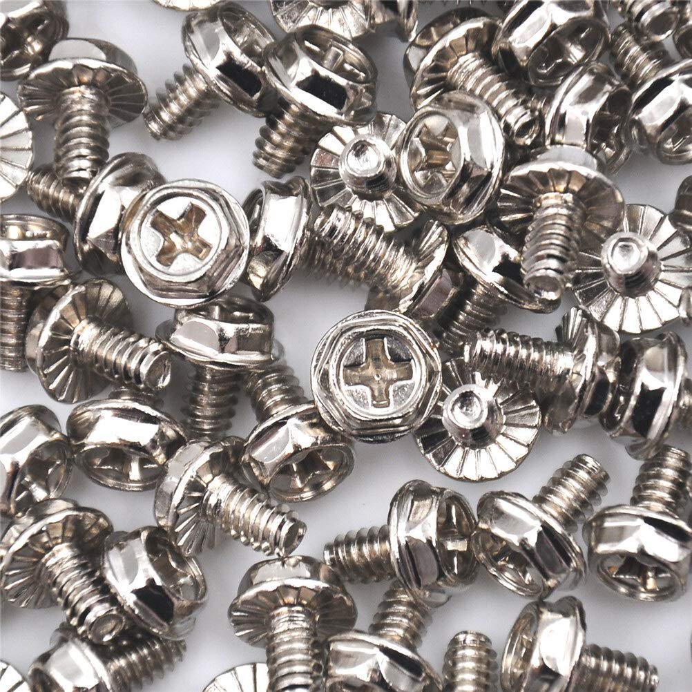 OPYTR Screw Anchors 100pcs Toothed Hex 6/32 Computer PC Case Hard Drive Motherboard Mounting Screws for Motherboard PC Case CD-ROM Hard Disk 10X6mm Anchors