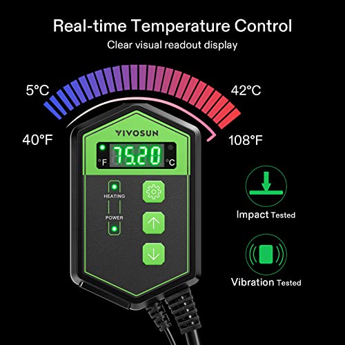 VIVOSUN Reptile Heat Mat and Digital Thermostat Combo
