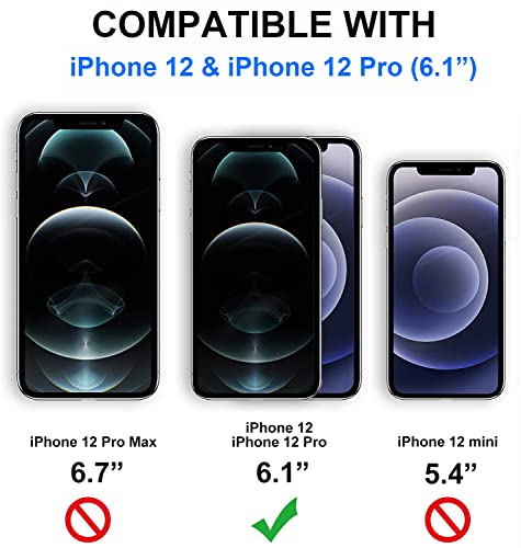 Fotbor for iPhone 12 Pro Privacy Screen Protector, iPhone 12 Privacy Screen Protector [2X Anti-Spy] [Shatterproof] Full Coverage 9H Tempered Glass Screen Protector for Apple iPhone 12 / iPhone 12 Pro 6.1"-2 Pack