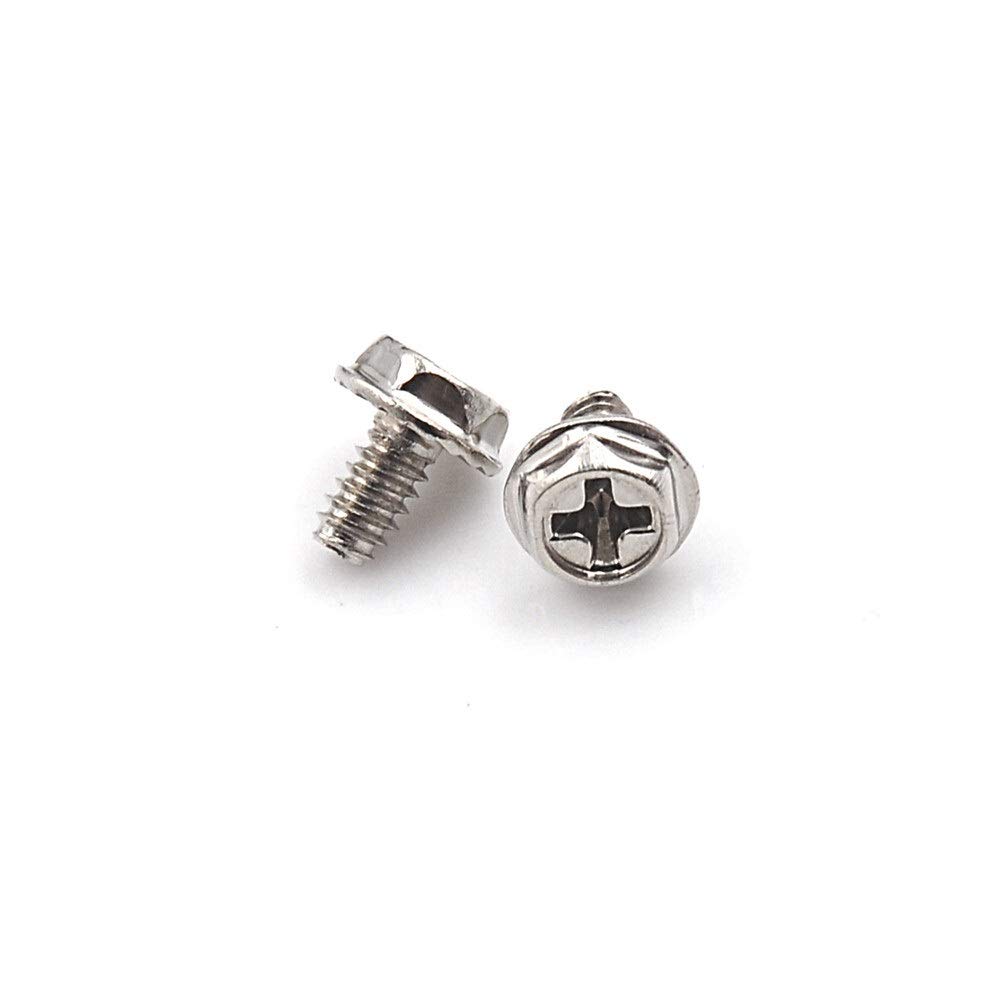 OPYTR Screw Anchors 100pcs Toothed Hex 6/32 Computer PC Case Hard Drive Motherboard Mounting Screws for Motherboard PC Case CD-ROM Hard Disk 10X6mm Anchors