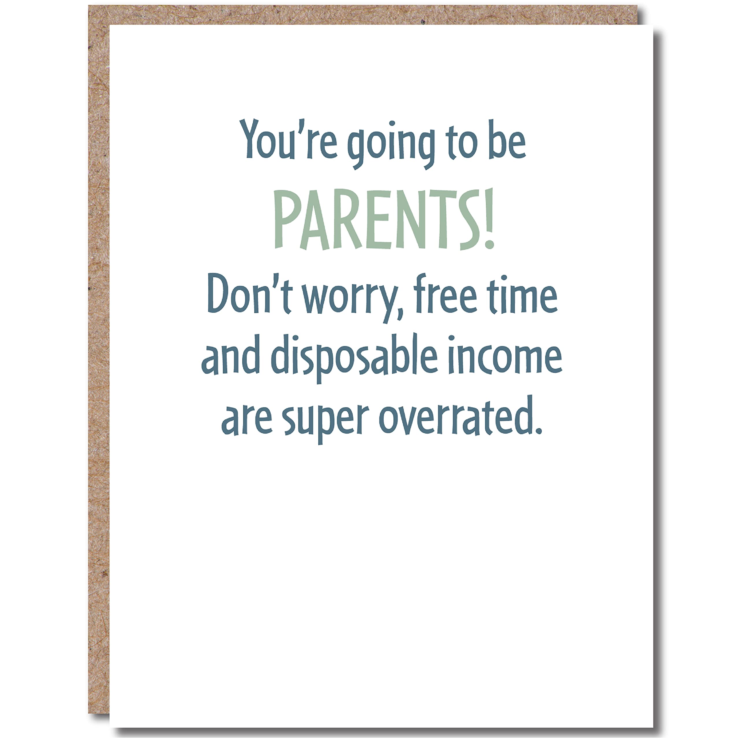 Modern Wit New Baby Card, Baby Shower Card, Gender Reveal Party, Expecting Parents, Pregnancy Congratulations, Single 4.25 X 5.5 Card With Envelope, Blank Inside, You're Going To Be Parents