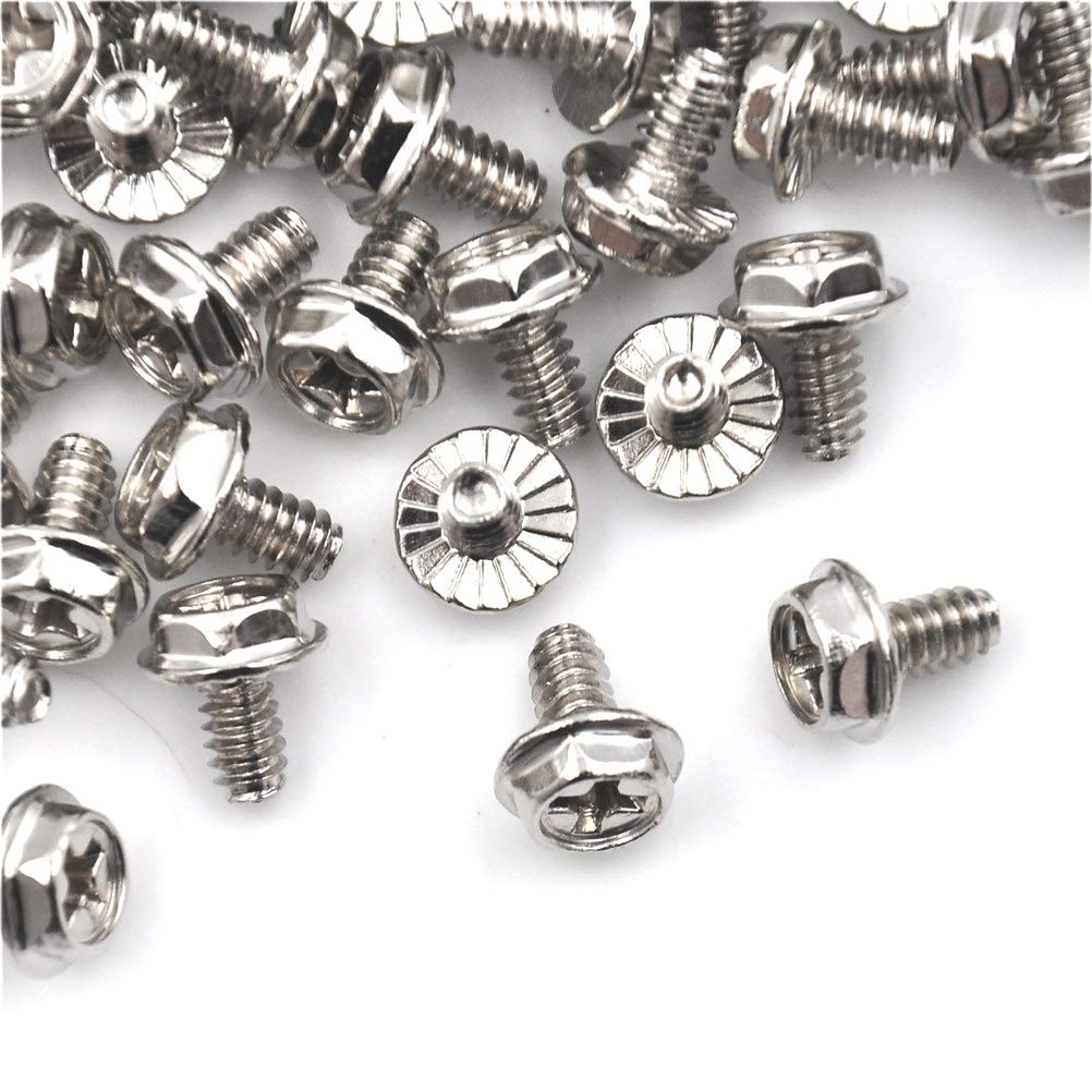 OPYTR Screw Anchors 100pcs Toothed Hex 6/32 Computer PC Case Hard Drive Motherboard Mounting Screws for Motherboard PC Case CD-ROM Hard Disk 10X6mm Anchors