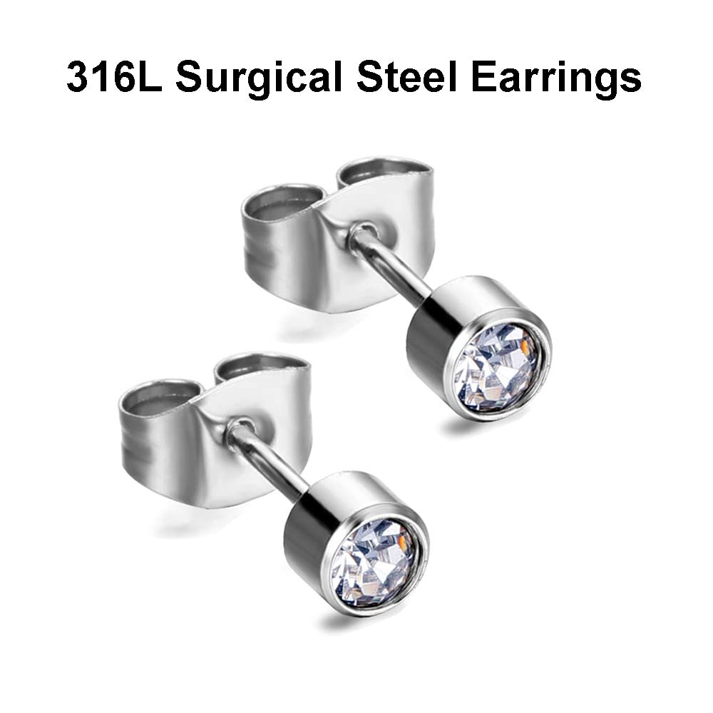 LECIEL Reusable Ear Piercing Gun Kit, Professional Body Nose Lip Piercing Kits with 16 Pairs Stud Earrings (6 Pairs Sterling Silver Stud Earrings+10 Pairs Gun Stud Earrings)