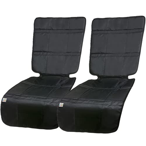 Travel Bug Baby & Toddler High Back Seat Protector, Universal Fit, for Rear and Forward Facing Baby Car Seats- Black (2-Pack)