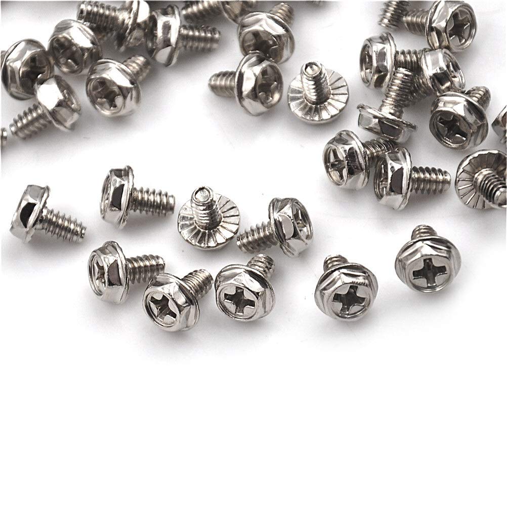 OPYTR Screw Anchors 100pcs Toothed Hex 6/32 Computer PC Case Hard Drive Motherboard Mounting Screws for Motherboard PC Case CD-ROM Hard Disk 10X6mm Anchors