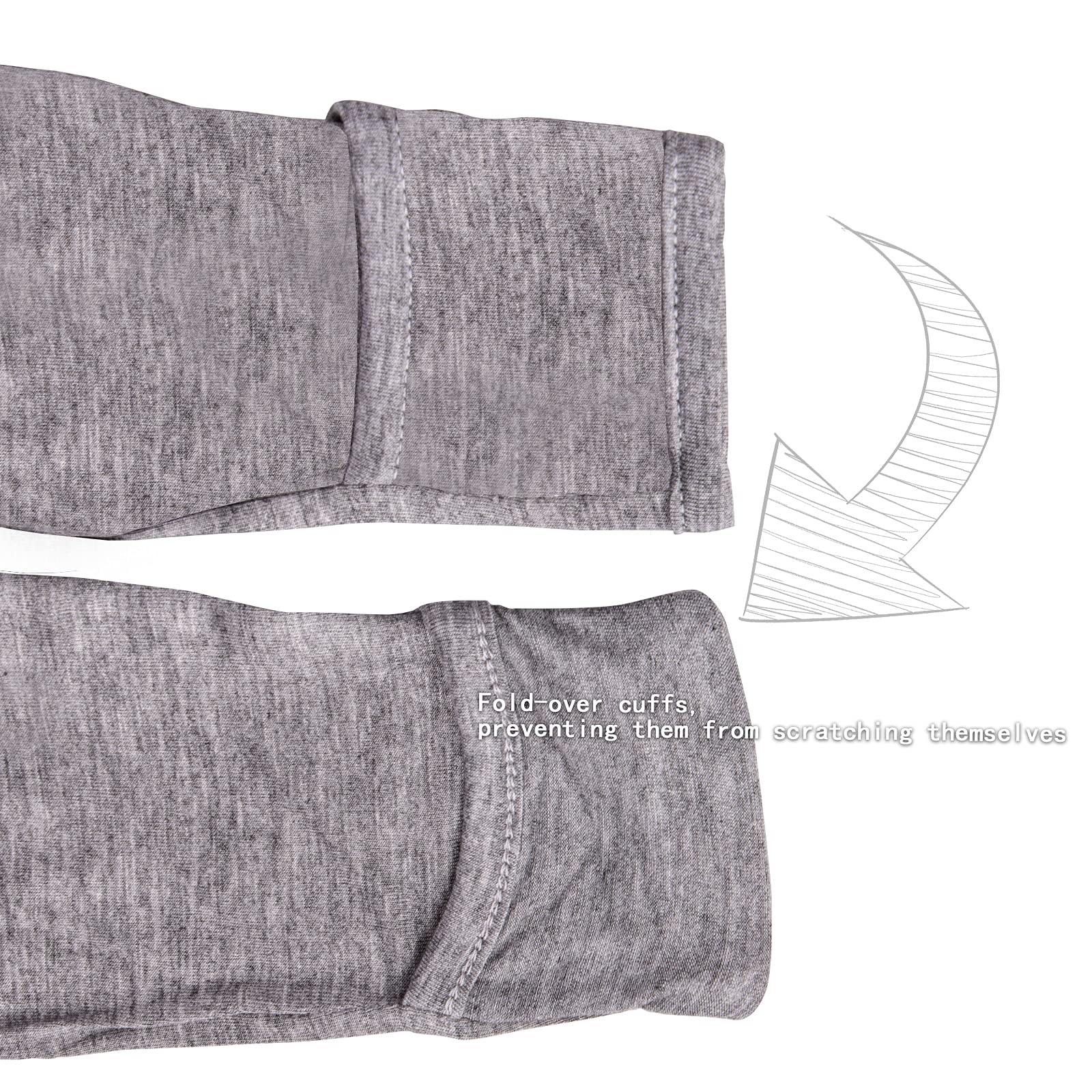 GUISBY Baby Boy Rayon Pajamas 2 Way Zip Front, Sleep and Play Footies Long Sleeve Grey Pjs Jumpsuit Black-Grey-0-3