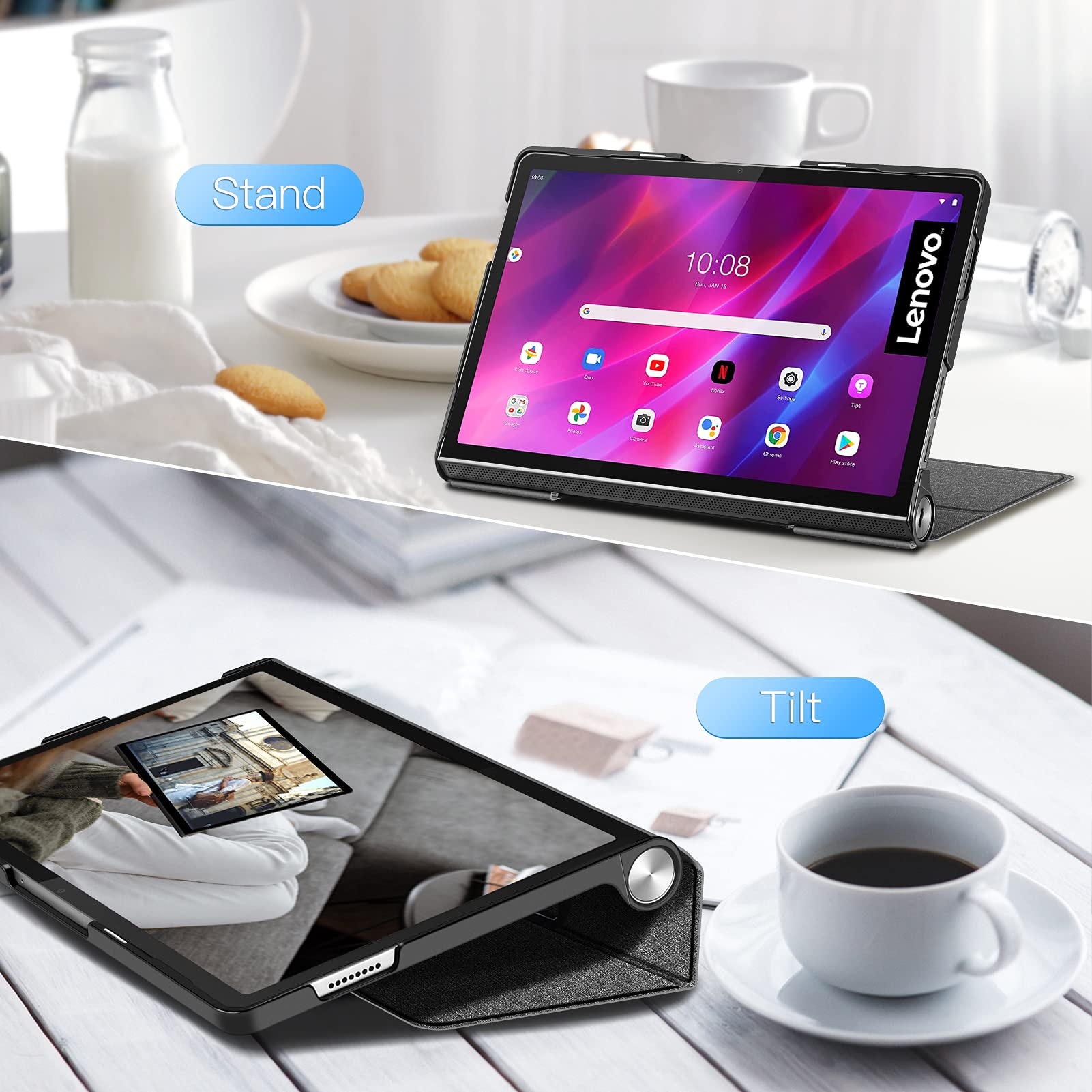Fintie Case for Lenovo Yoga Tab 11 11" 2021 (YT-J706F), Premium Vegan Leather Slim Fit Case Folio Smart Stand Protective Cover with Auto Sleep/Wake Feature