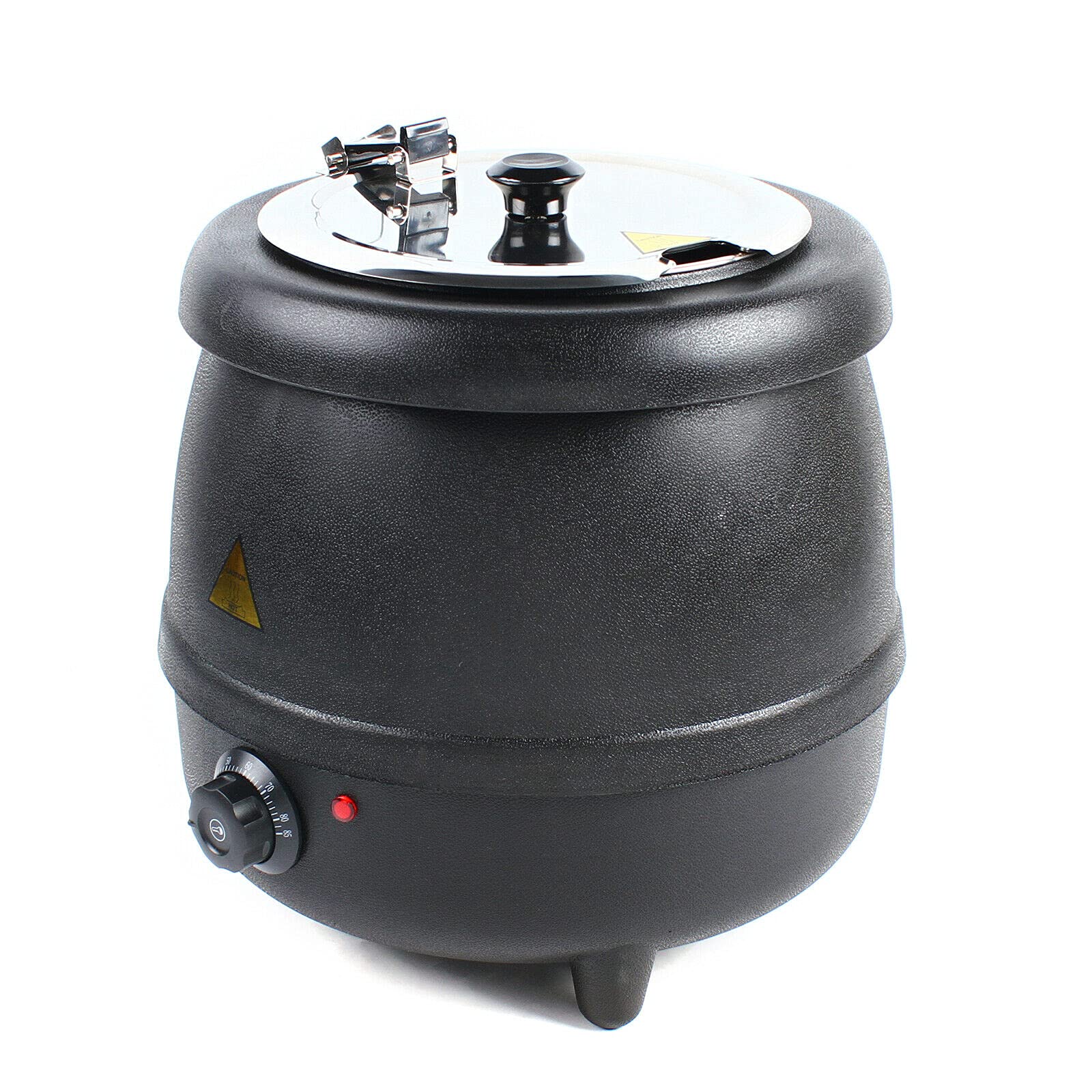 OUKANING 10L Soup Kettle, 400W PP Shell Commercial Electric Soup Warmer 110V Black Countertop Food Kettle Warmer Restaurant Stainless Steel Pot for Home & Commercial