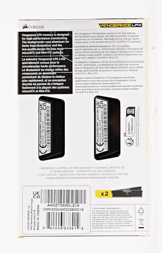 Corsair Vengeance LPX 32GB (2x16GB) DDR4 3600MHz C16 Desktop Memory (High Performance Overclocking, Pure Aluminum Heatspreader, Custom Performance PCB) Black