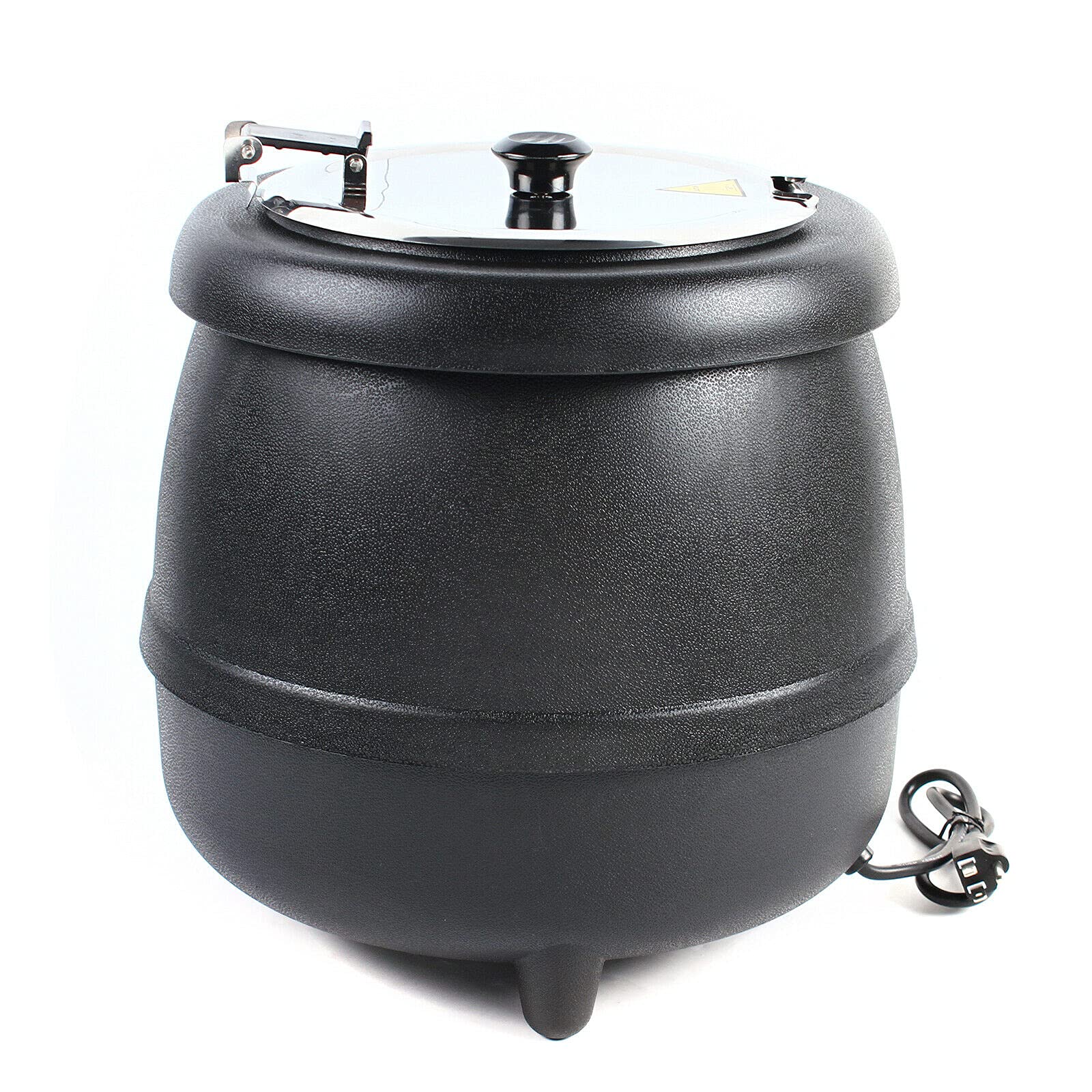 OUKANING 10L Soup Kettle, 400W PP Shell Commercial Electric Soup Warmer 110V Black Countertop Food Kettle Warmer Restaurant Stainless Steel Pot for Home & Commercial