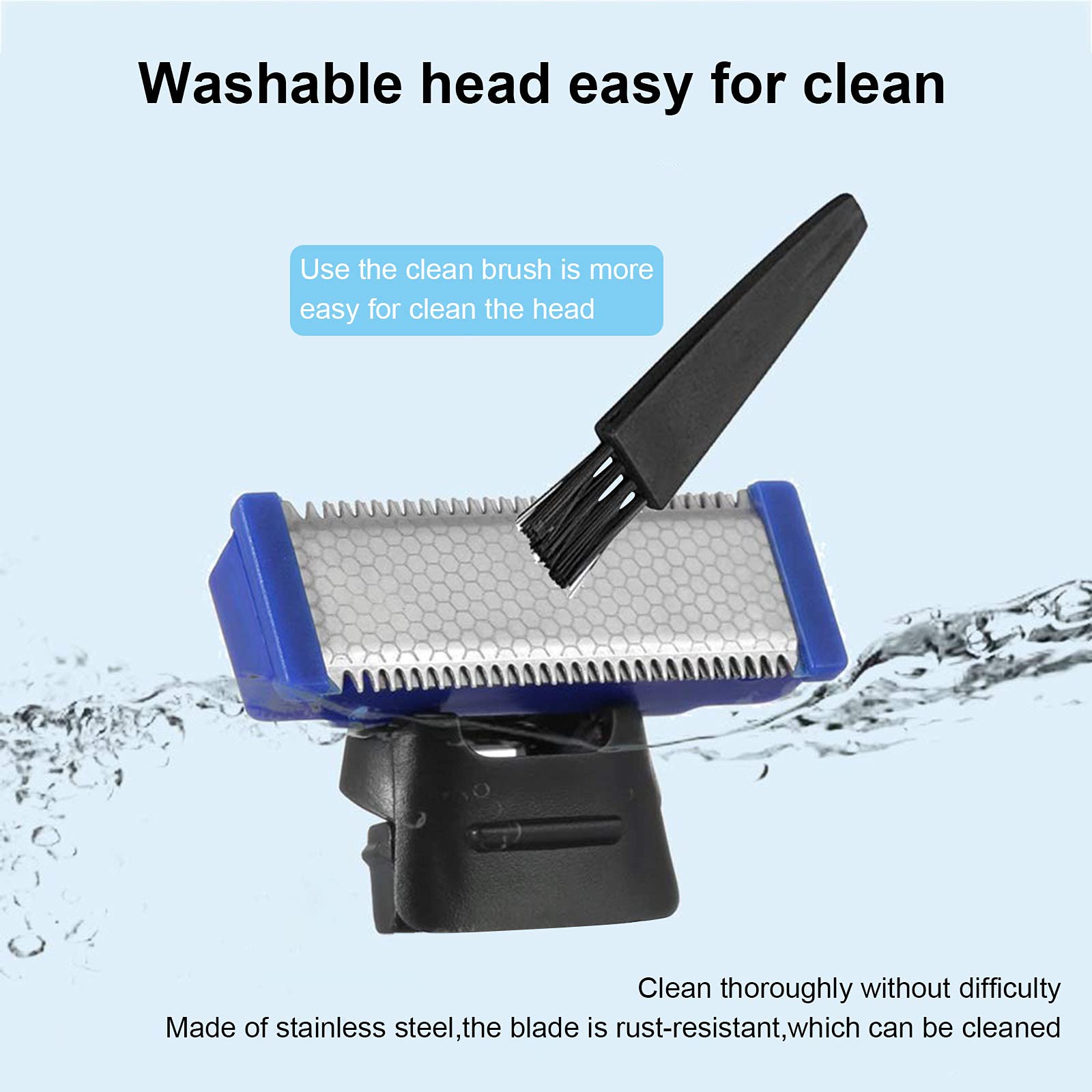 3PCS LinMei Solo Replacement Head and Shaver Charging Cord for Mens Solo Shaver Electric Trimmer with Clean Brush