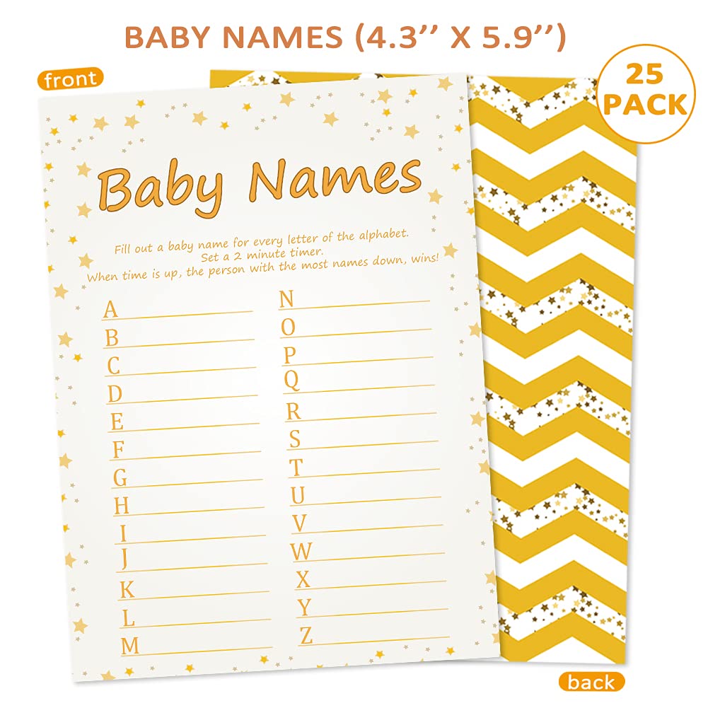 Pumpkin Baby Shower Invitations 5 Different Cards 25 Pack Gender Neutral Diaper Party Games Baby Names Thank You Cards Tickets Envelopes for Rustic Fall Autumn Halloween