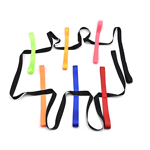 Children's Safety Walking Rope for Preschool Child Daycare Kids Outdoor Toddlers Walking Rope - 6 Colorful Waist Belt Rope 1"Wx146''L (6 Loops) (Black)