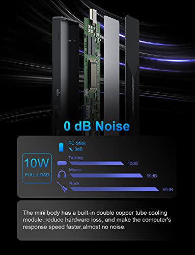 AWOW Fanless 8GB Mini PC Stick Intel Celeron J4105, 128GB Storage, Windows 11 Pro Mini Computer Stick Supporting HDMI 2.0 and Mini DP 1.2 Dual 4K@60Hz, Dual Band WiFi and Gigabit Ethernet Port, NY41S